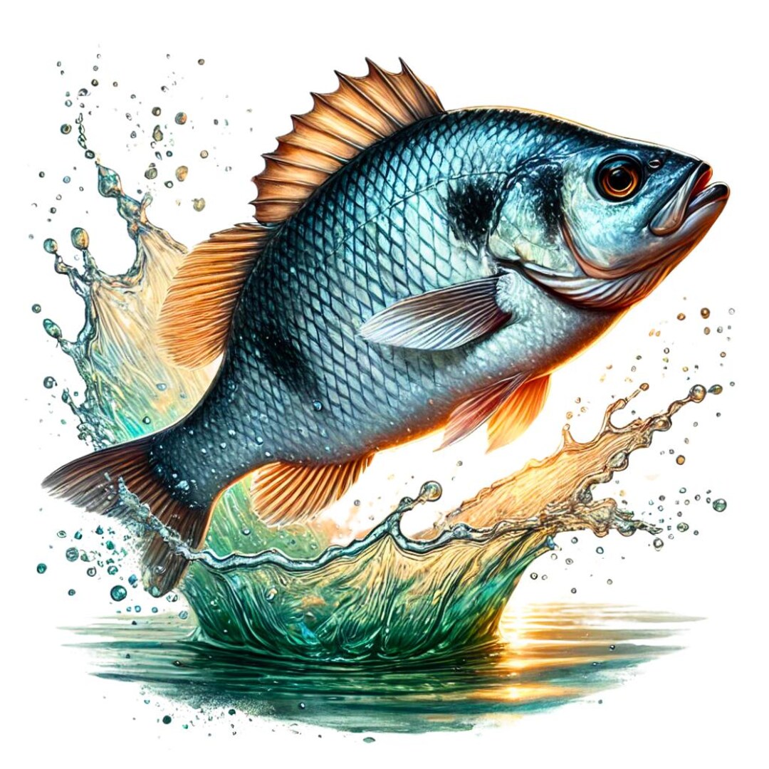 Bream Fish PNG Sublimation Design Jumping Bream Fish Fishing Decor ...