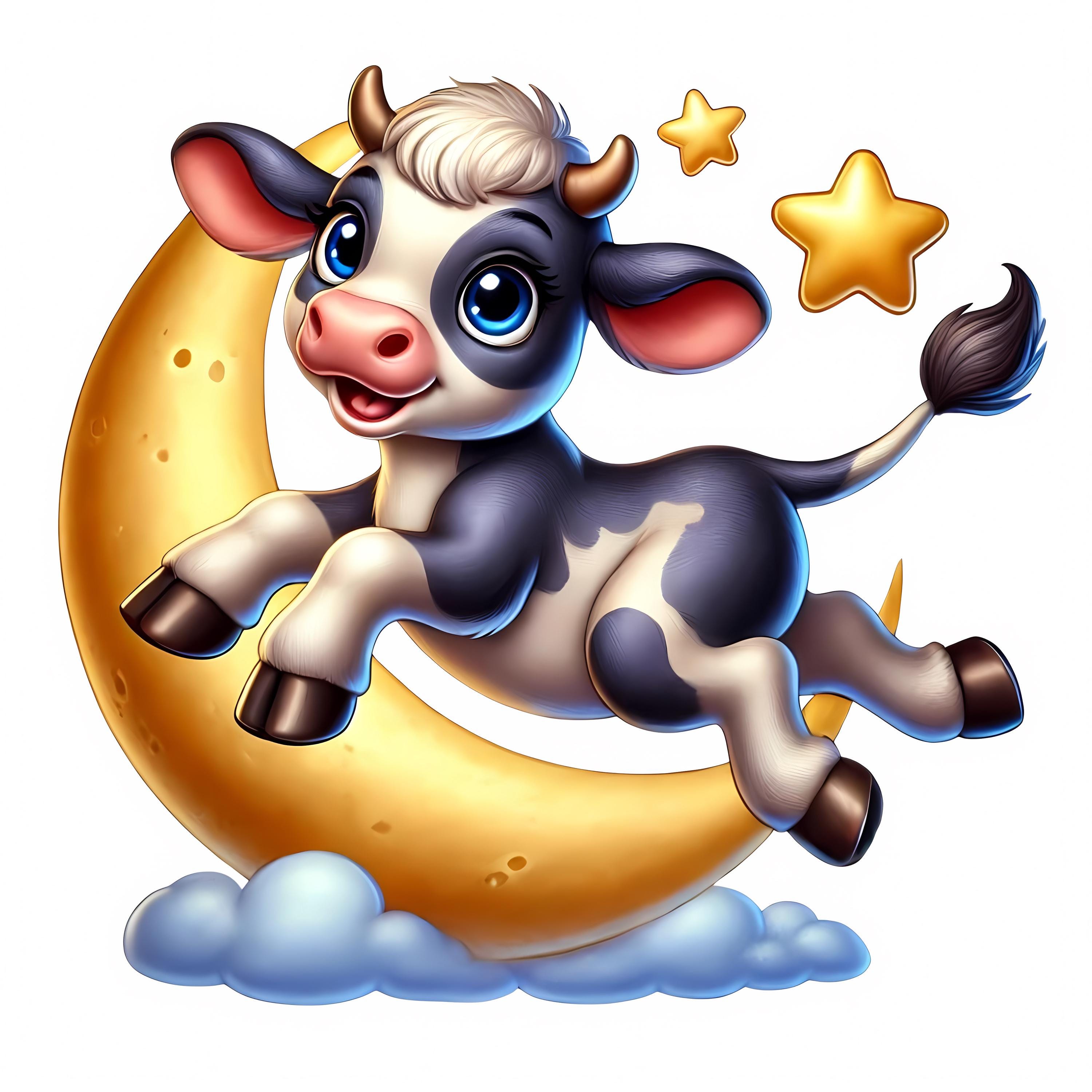Cute Cow Clipart | Nursery Animal Art, Farm Printables (jpgs) - Etsy
