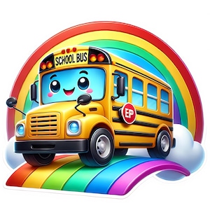 Cute School Bus Clipart | Kids Art, Teacher Printables (JPG Digital ...