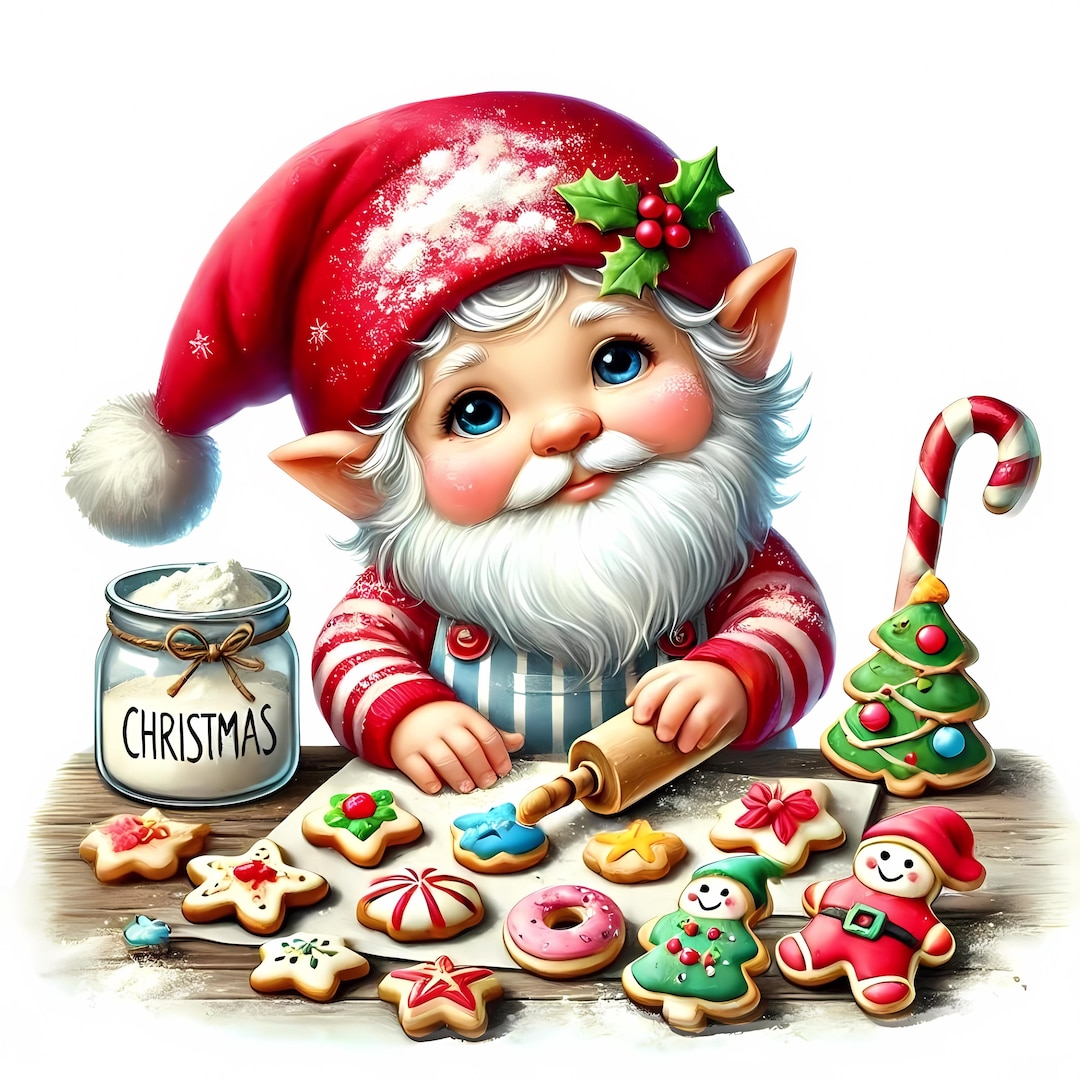 Christmas Gnome Clipart | 10 High-quality Jpgs | Cute Christmas Gnome ...
