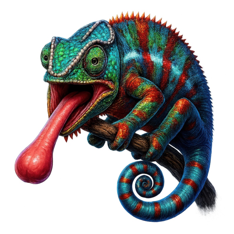 Colorful Chameleon Clipart Bundle: Reptile PNG Images (commercial Use ...