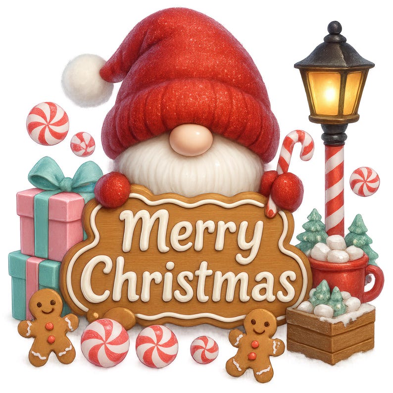 Christmas Gnome Clipart Bundle, Holiday PNG Graphics (digital Download ...