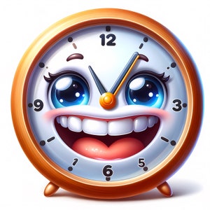 Cute Clock Clipart | 12 High-quality Jpgs | Delightful Cute Clock ...