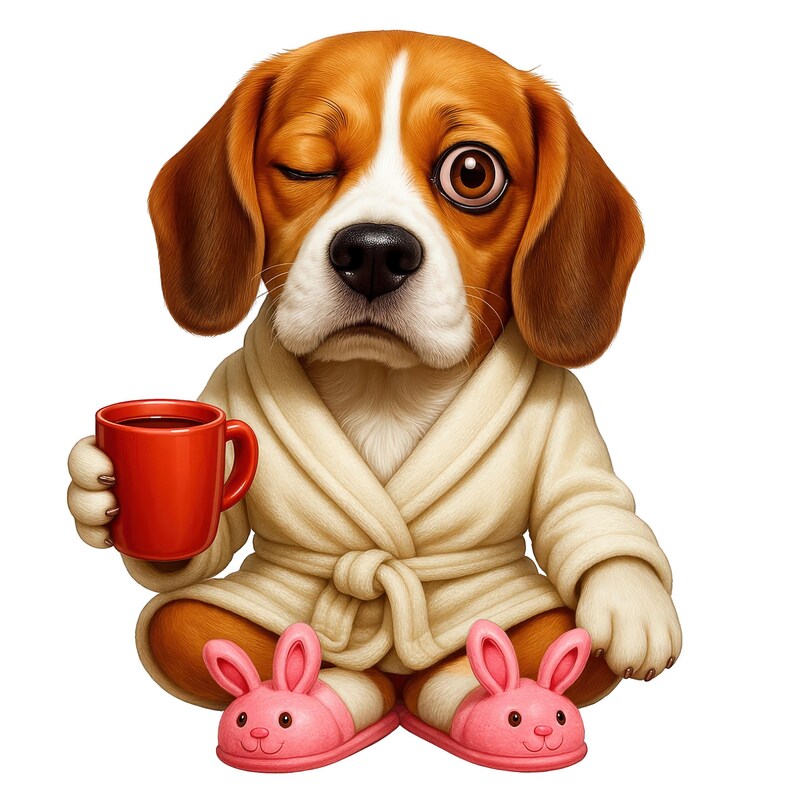 Funny Beagle Clipart Bundle: Playful Dog Art (digital Download, Set of ...