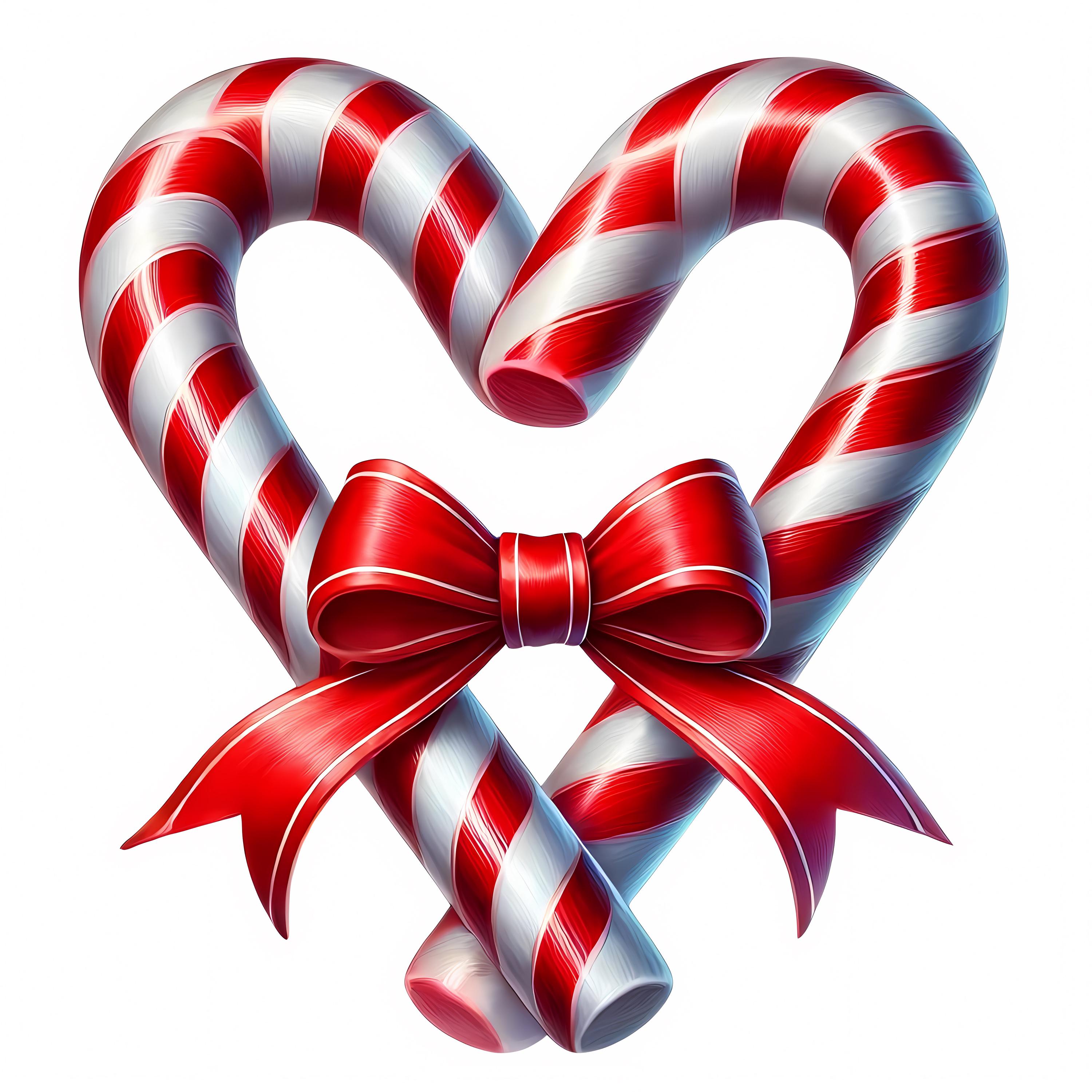 Candy Cane Heart Clipart: Holiday Art Printables (12 JPG Digital ...