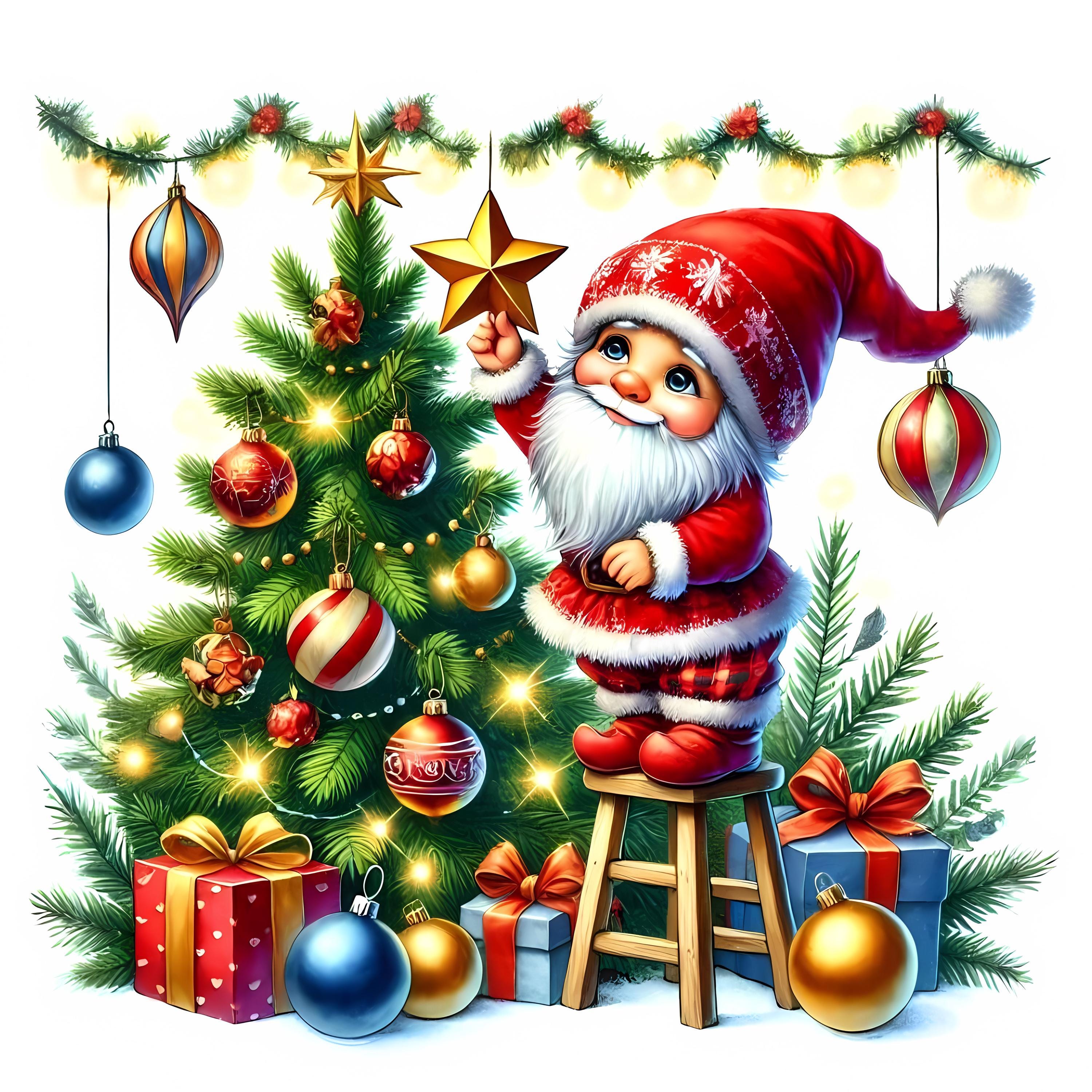 Christmas Gnome Clipart Bundle | Holiday Art (commercial Use) Set of 10 ...