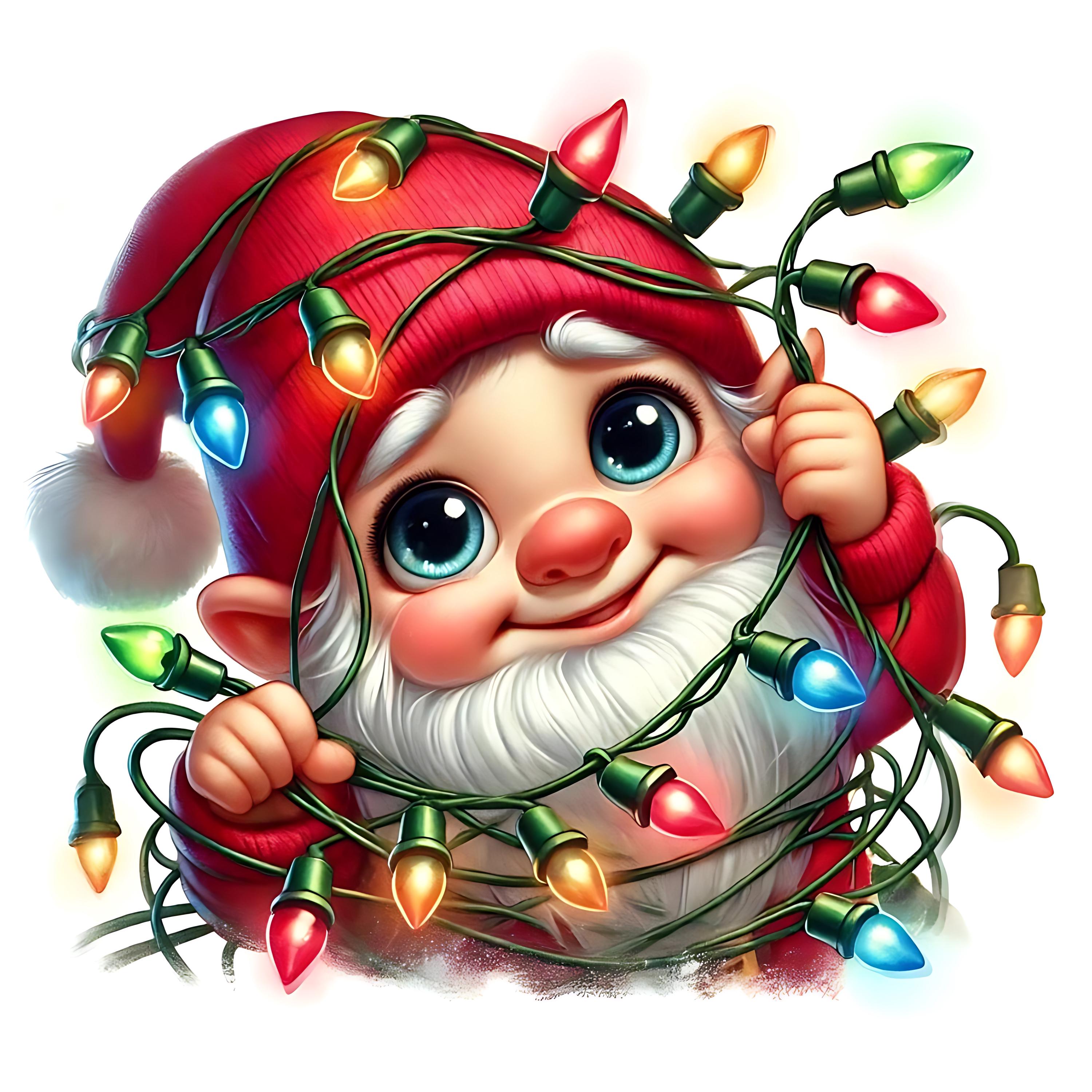 Christmas Gnome Clipart: Festive Gnomes Holiday Bundle (10 JPG Digital ...