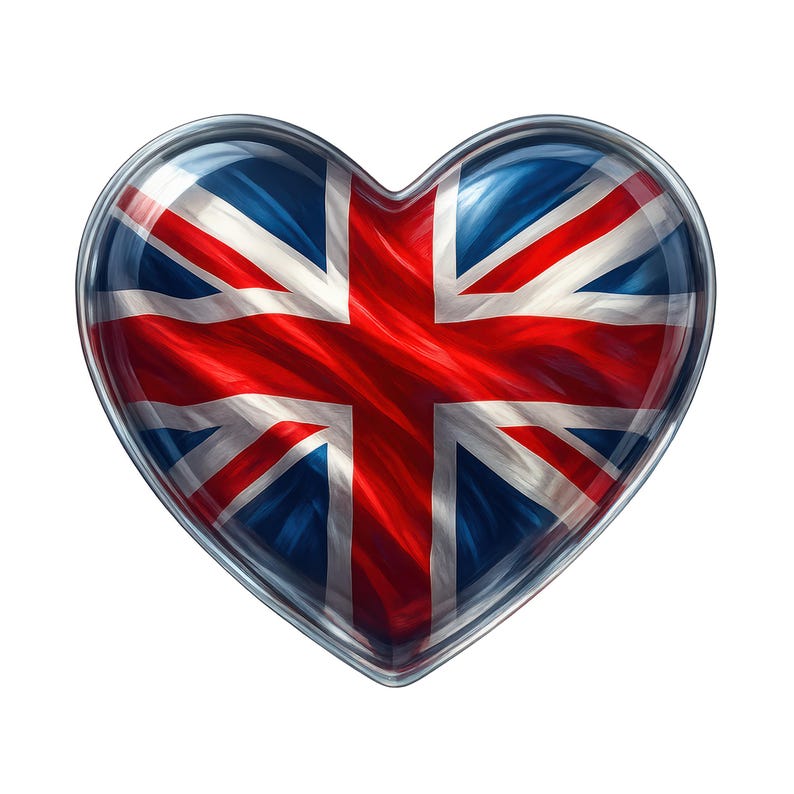 British Flag Heart Clipart, UK Pride PNG (digital Download) Set of 11 ...