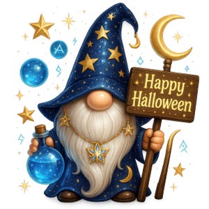 Cute Halloween Gnome Clipart, Pumpkin Fall Illustration (PNG Download ...