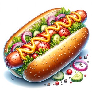 Hot Dog Clipart - 10 High-quality Jpgs - Hotdog Sandwich Clipart Bundle ...