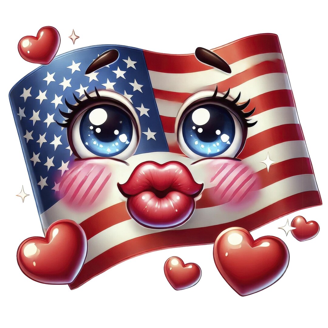 12 PNG, Cute American Flag Clipart | Adorable USA Flag Bundle | Wall ...