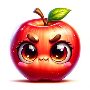 Cute Apple Clipart | 11 High-quality Jpgs | Charming Cute Apple Clipart ...