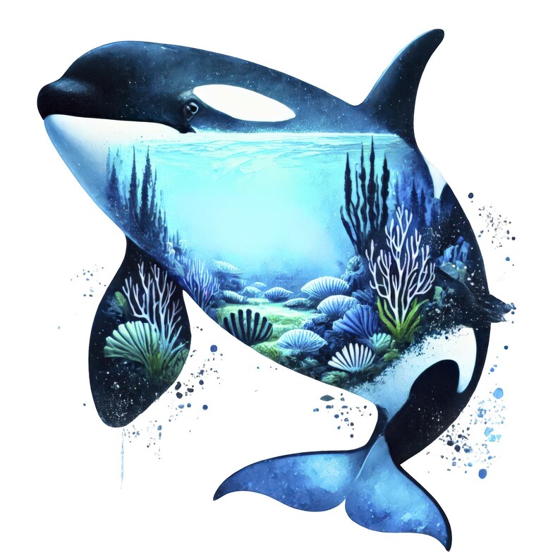 Orca Clipart Bundle | Majestic Ocean PNG Graphics (digital Download ...