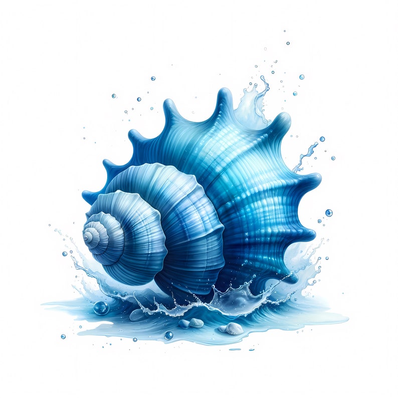 Blue Seashell Clipart 12 High-quality Jpgs Colorful Seashell Clipart ...