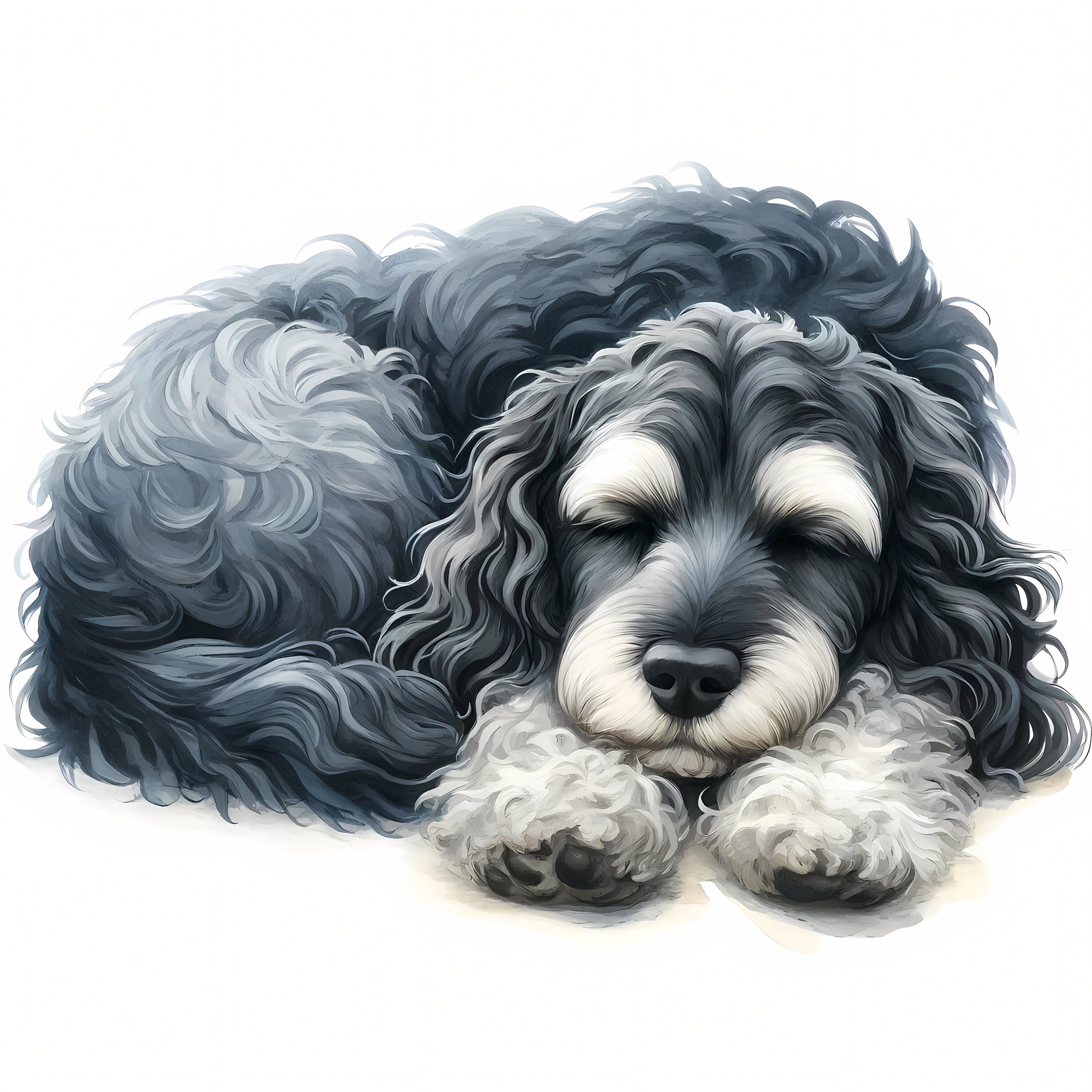 Black and Grey Cockapoo Clipart 11 High-quality Jpgs Digital Download ...
