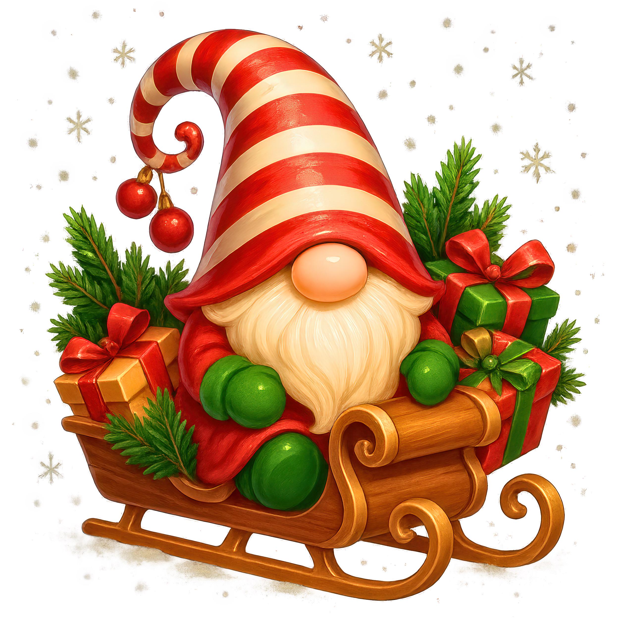 11 Christmas Gnome Clipart Bundle: Festive Winter PNG Designs (digital ...
