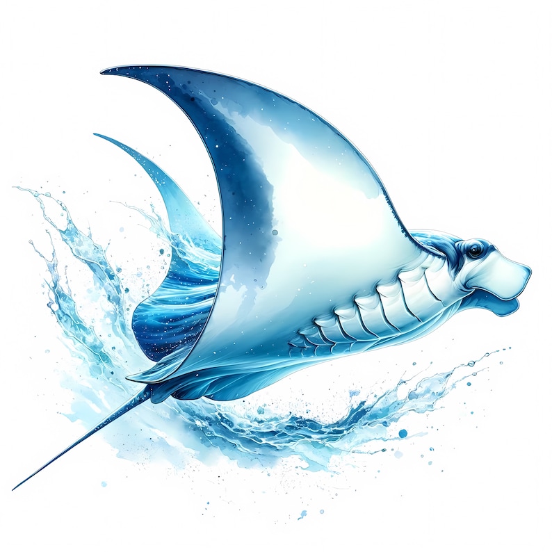 Manta Ray Clipart Bundle 12 High-quality Jpgs Sea Creature Ocean Life ...