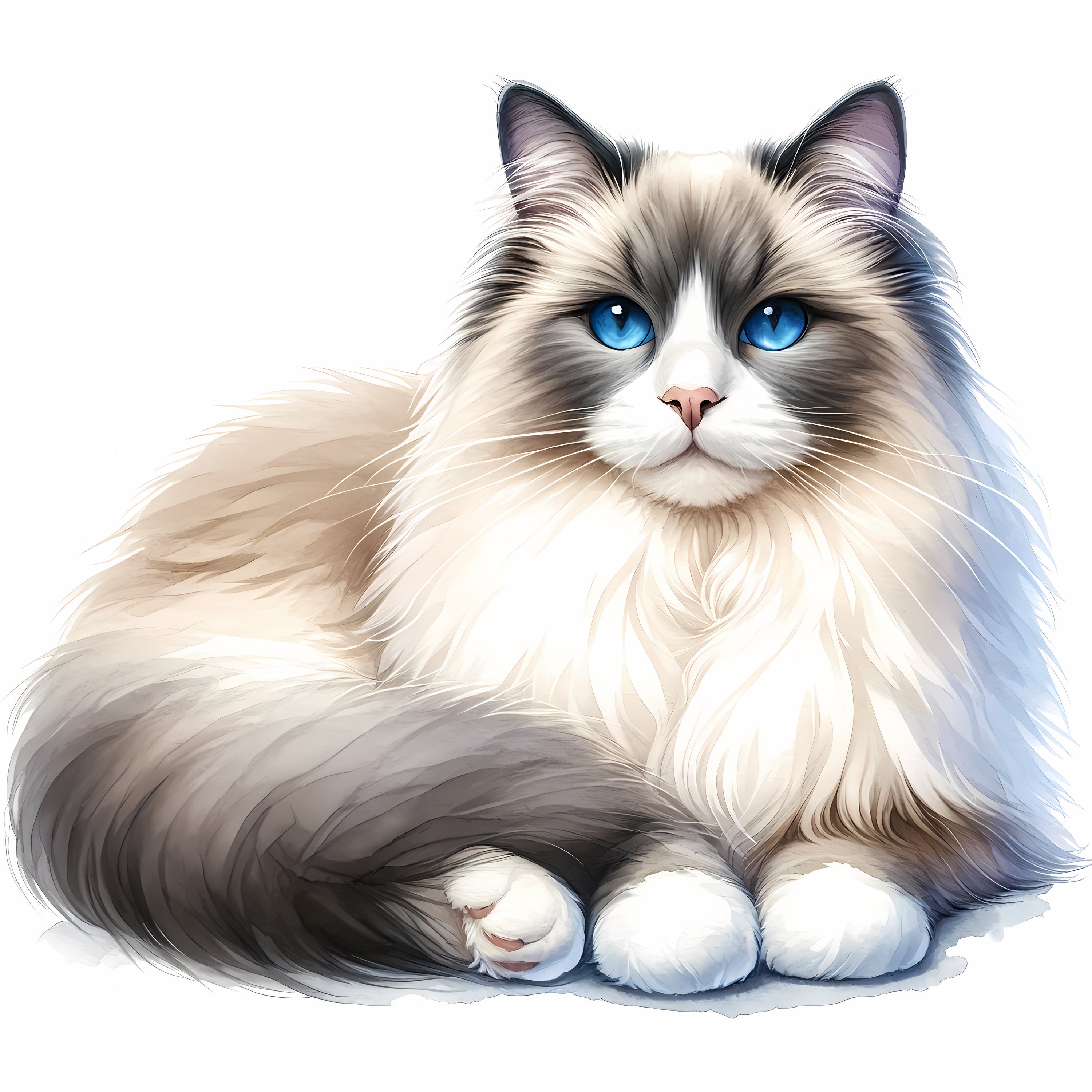 Ragdoll Cat Clipart 10 High Quality Jpgs Digital Download Card Making ...