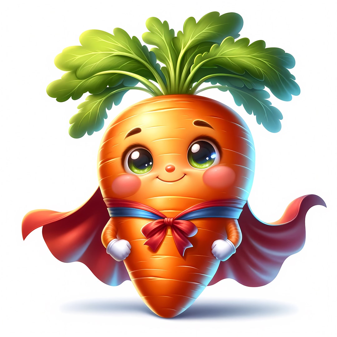 Cute Carrot Clipart Bundle | Kids Art Printables (JPG Digital Download ...
