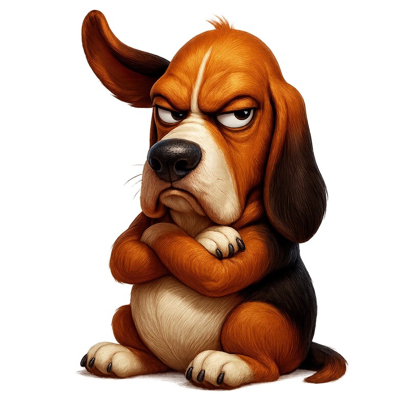 Funny Basset Hound Clipart Bundle: Playful Dog Art (digital Download ...