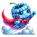 Kawaii Blue Raspberry Clipart Bundle | Cute Fruit Art (digital Download ...