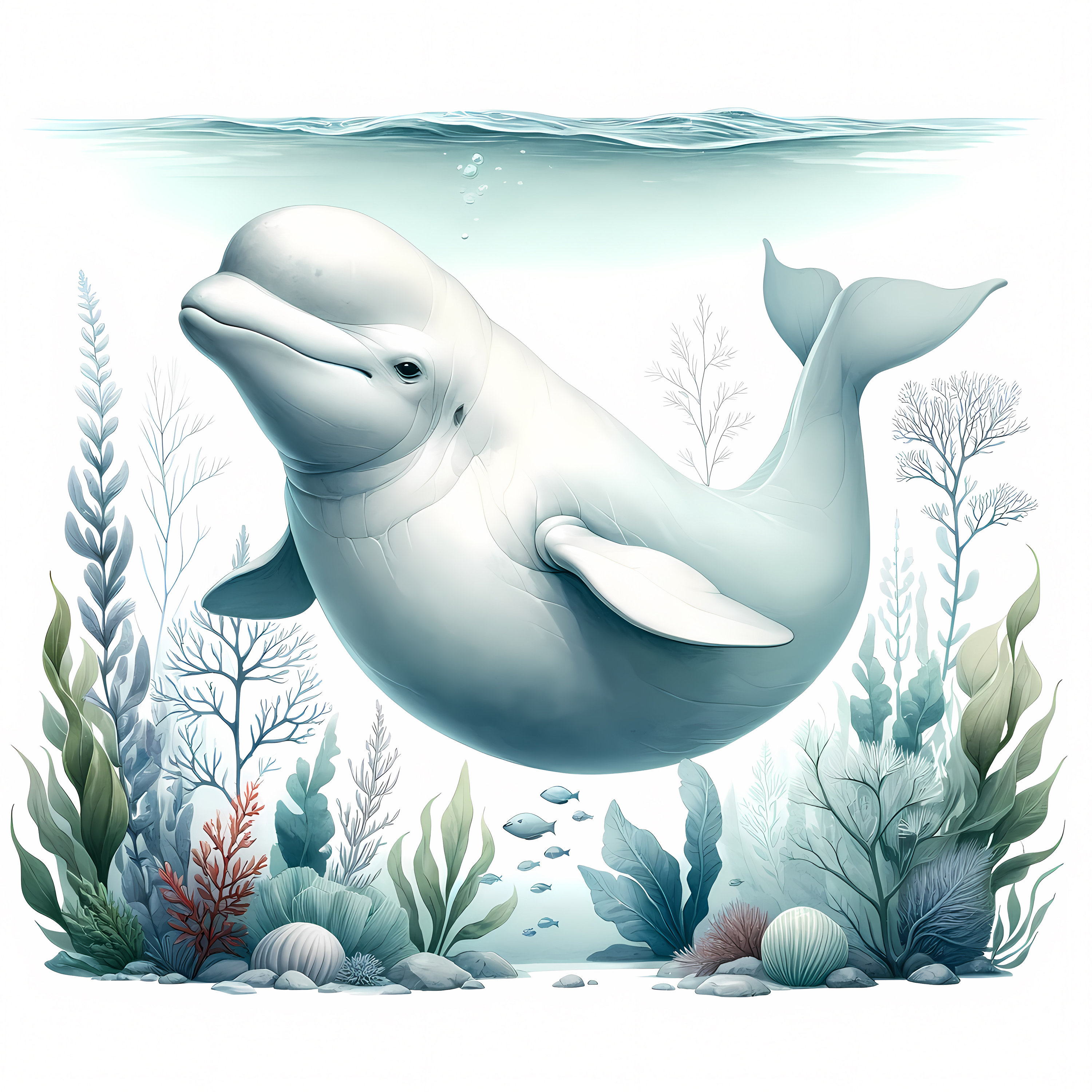 Beluga Whale Clipart - 11 High-quality Jpgs - Cute Beluga Clipart ...