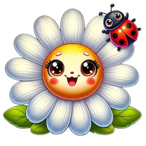Cute Daisy Clipart, 12 High-quality Jpgs, Adorable Daisy Clipart Bundle ...