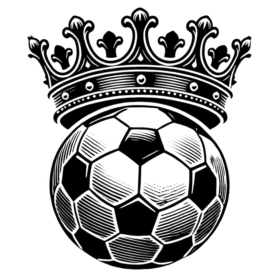 Soccer Ball SVG & PNG, Soccer Ball Crown Clipart, Silhouette Soccer ...