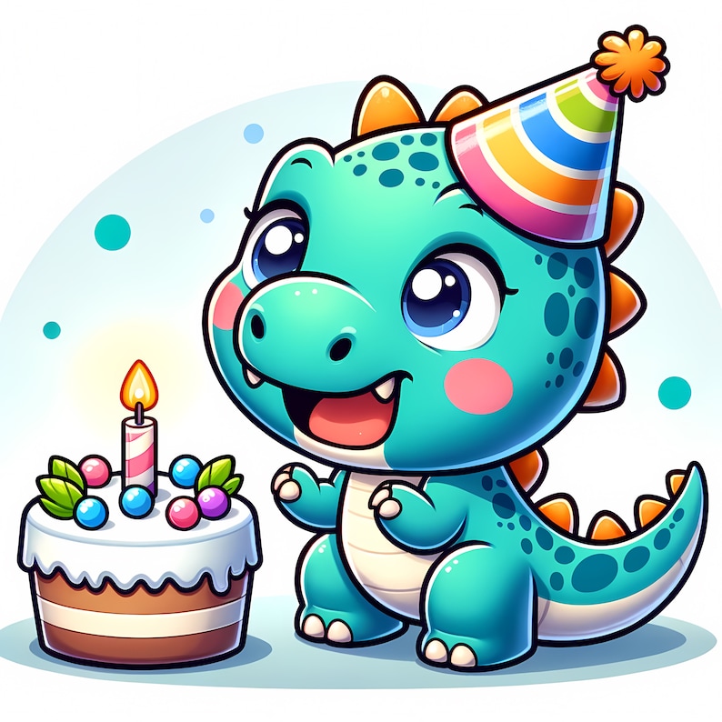 Cute Dinosaur Clipart 10 High-quality Jpgs Birthday Party Clipart ...