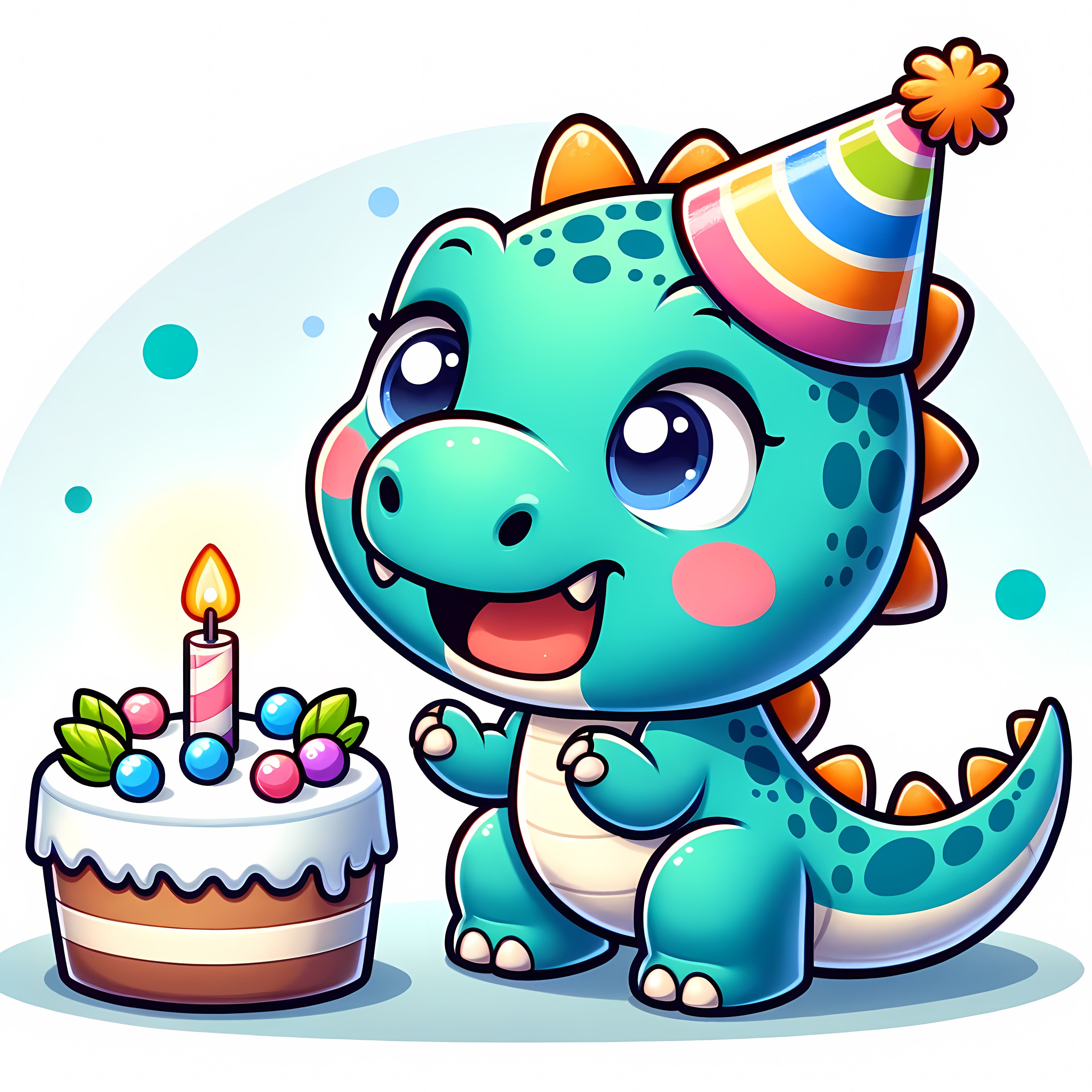 Cute Dinosaur Clipart 10 High-quality Jpgs Birthday Party Clipart ...