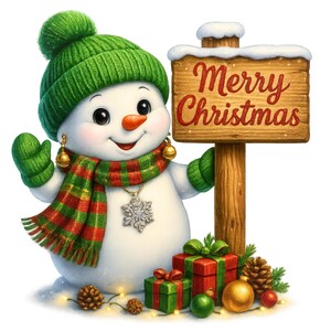 Christmas Snowman Clipart Bundle: Festive PNG Graphics (instant ...
