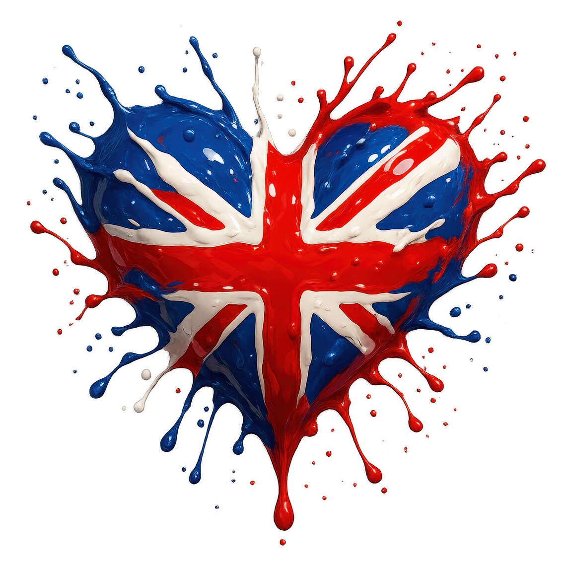British Flag Heart Clipart, UK Pride PNG (digital Download) Set of 11 ...