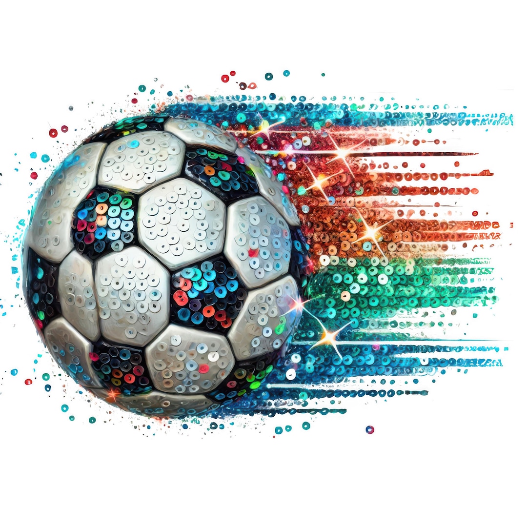 Glitter Soccer Ball Clipart: Sparkly Football Ball Graphics (digital ...
