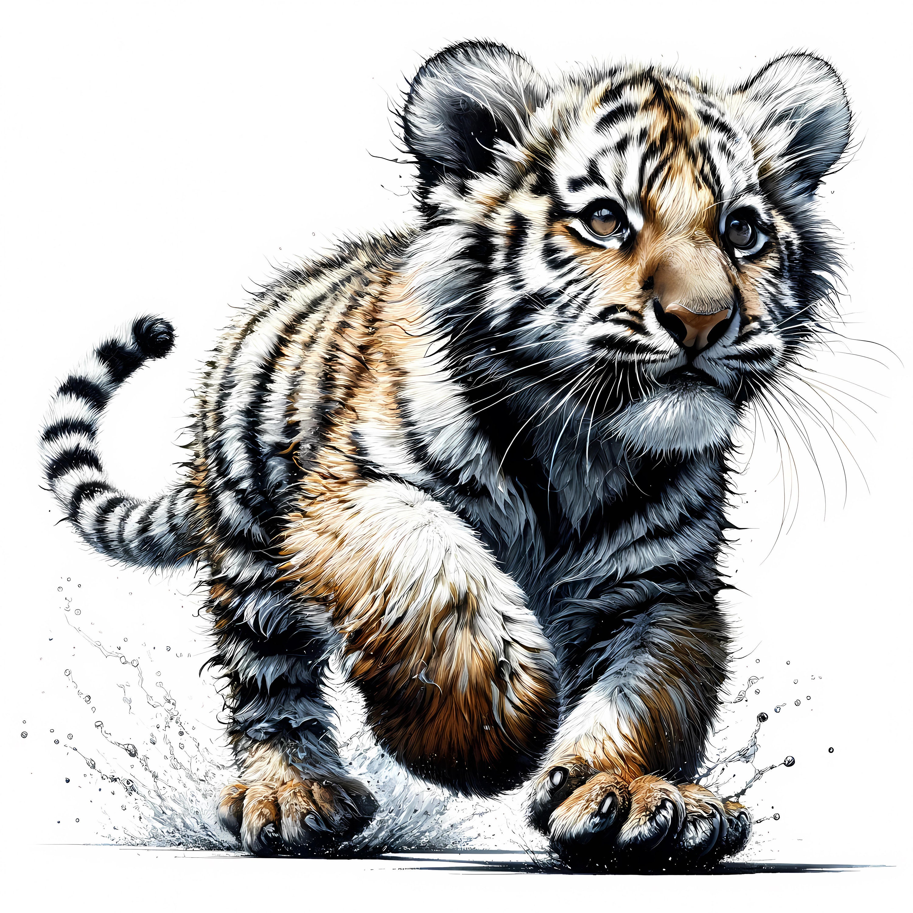 Tiger Cub Clipart 10 High-quality Jpgs Cute Tiger Cub Clipart Bundle ...