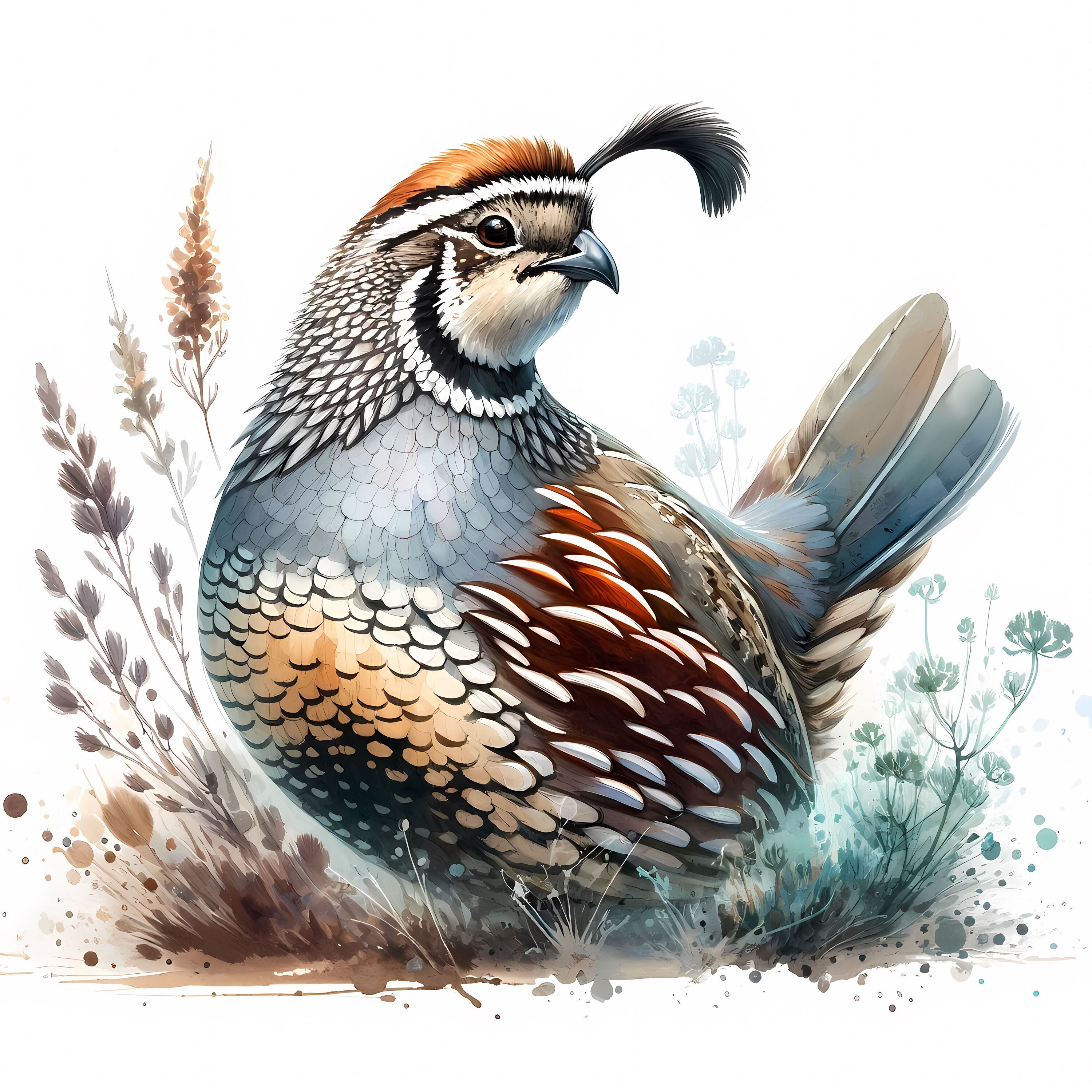 Quail Bird Clipart 10 High Quality Jpgs, Wall Art, Scrapbook, Junk ...