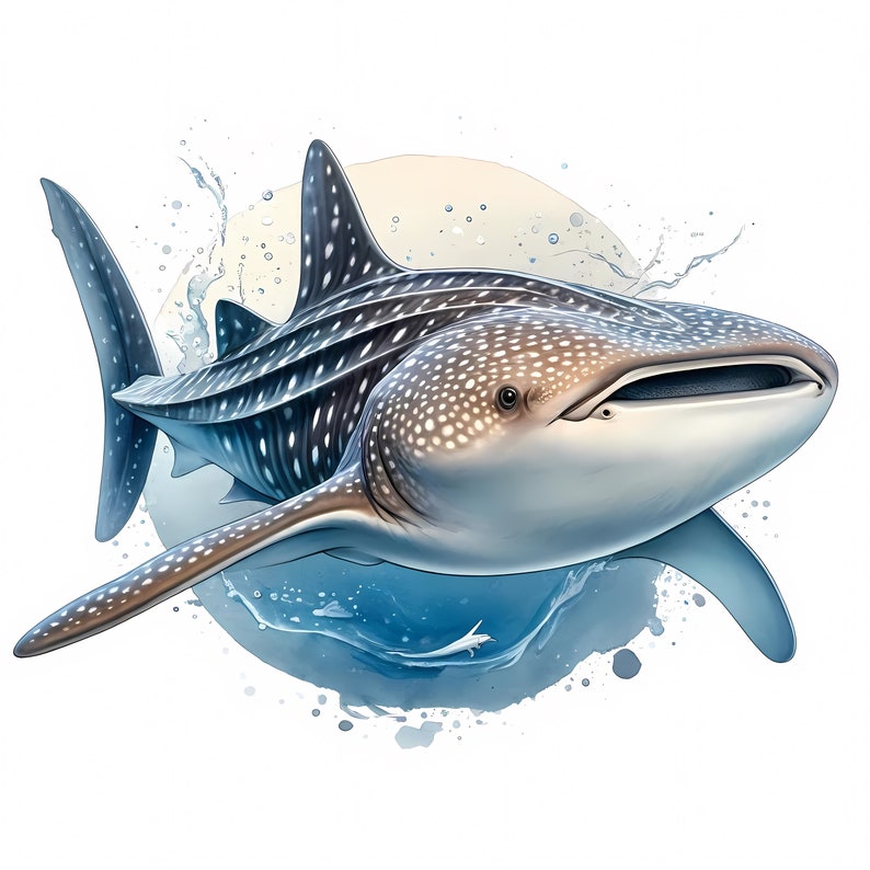 Whale Shark Clipart | Marine Nautical Art Prints (digital Download) 12 ...