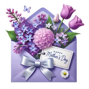 Mothers Day Envelope Clipart, Happy Mother's Day Png Clipart, Floral ...