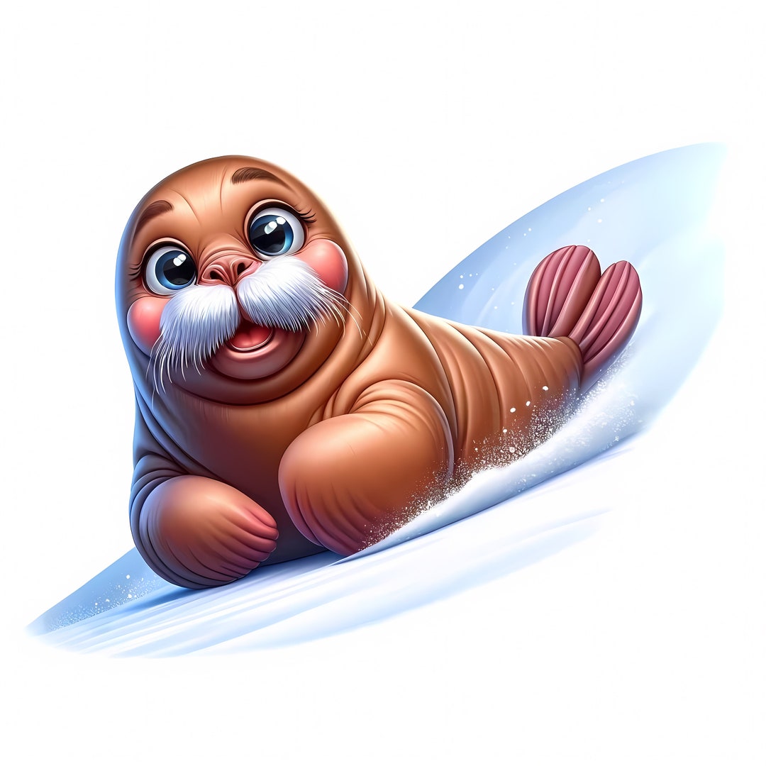 Cute Walrus Clipart 10 High-quality Jpgs Adorable Walrus Clipart Bundle ...