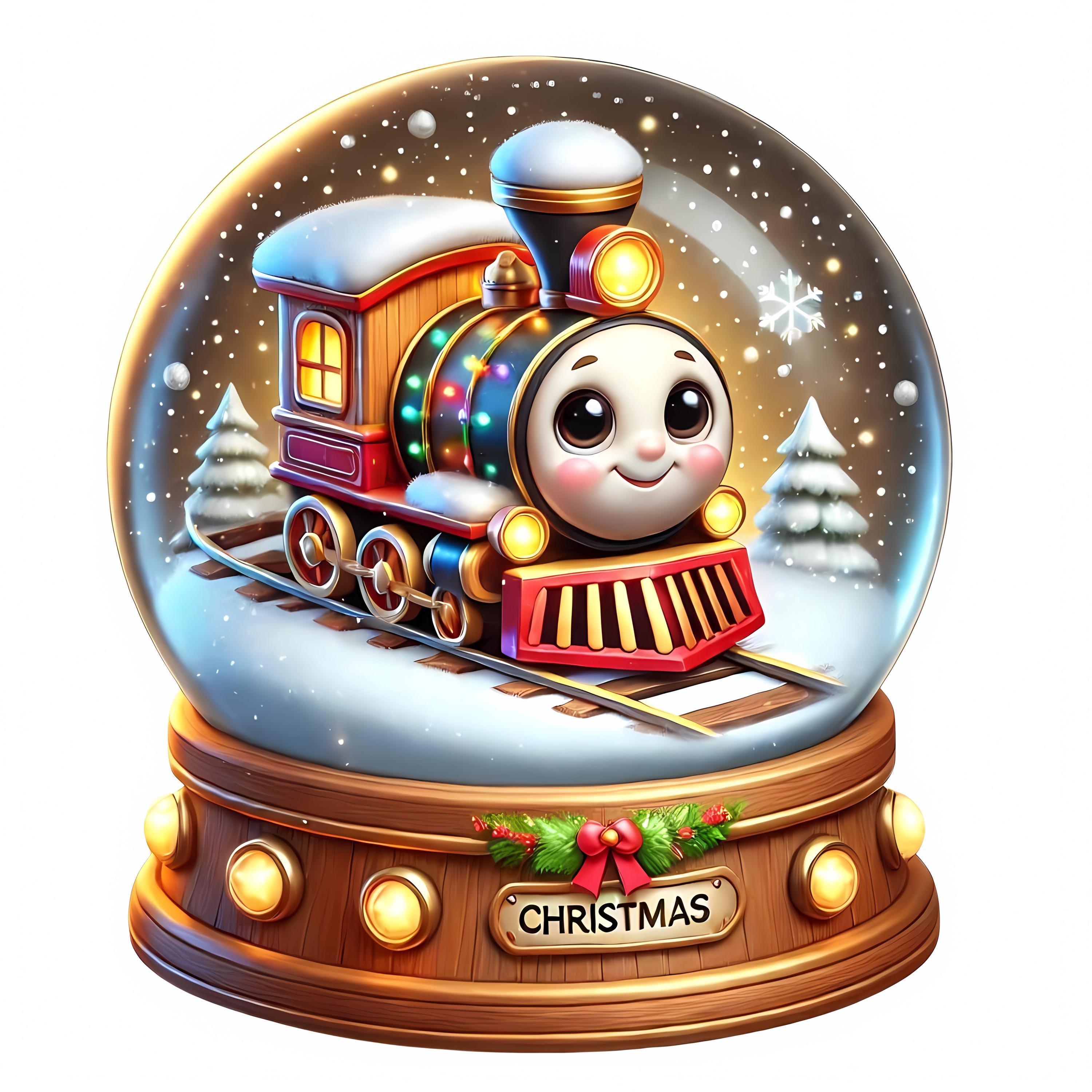 Cute Christmas Train Clipart Bundle | Festive Holiday Art (jpgs) - Etsy