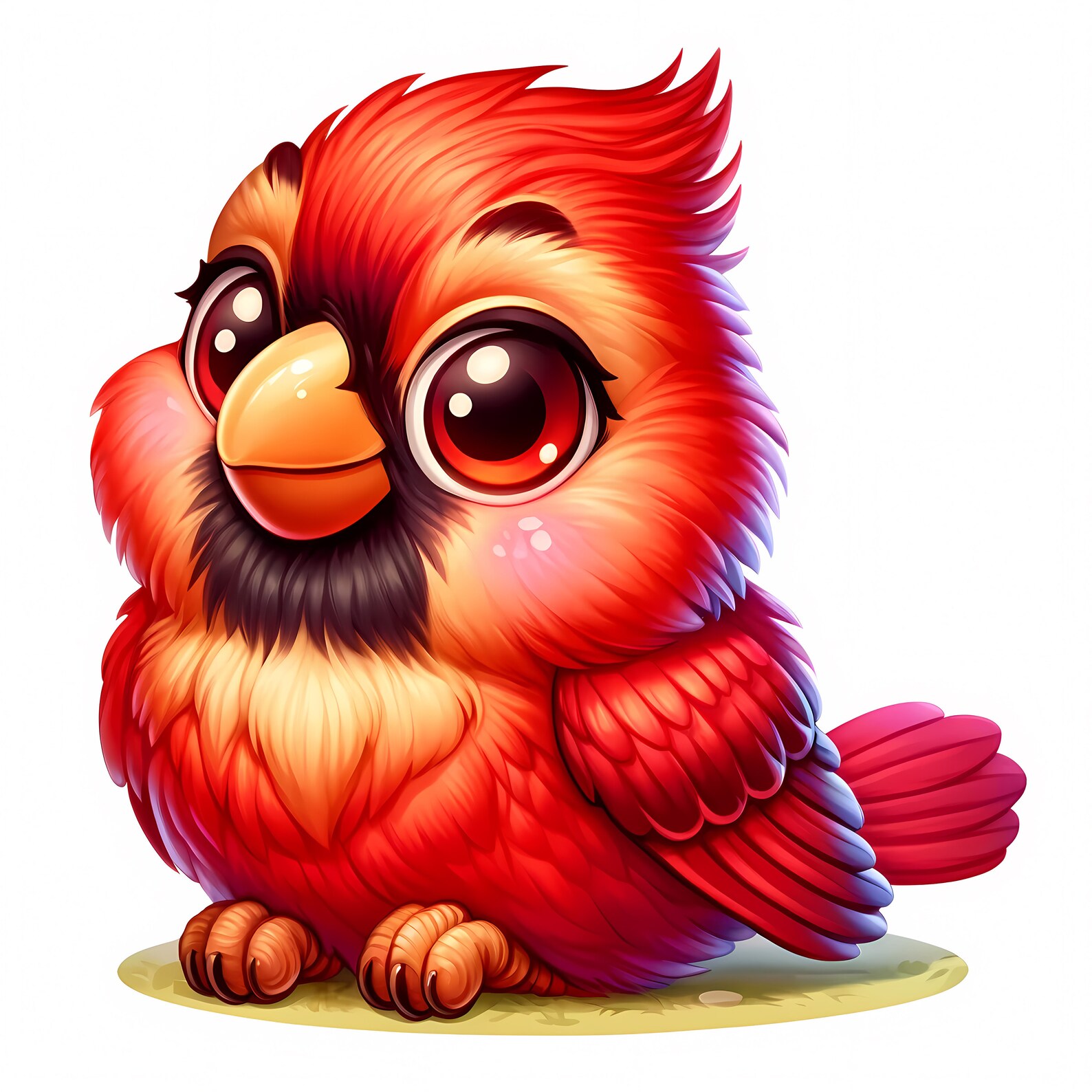 Cute Cardinal Clipart Bundle - 10 High-quality Jpgs - Adorable Cardinal - Nursery Decor - Red ...