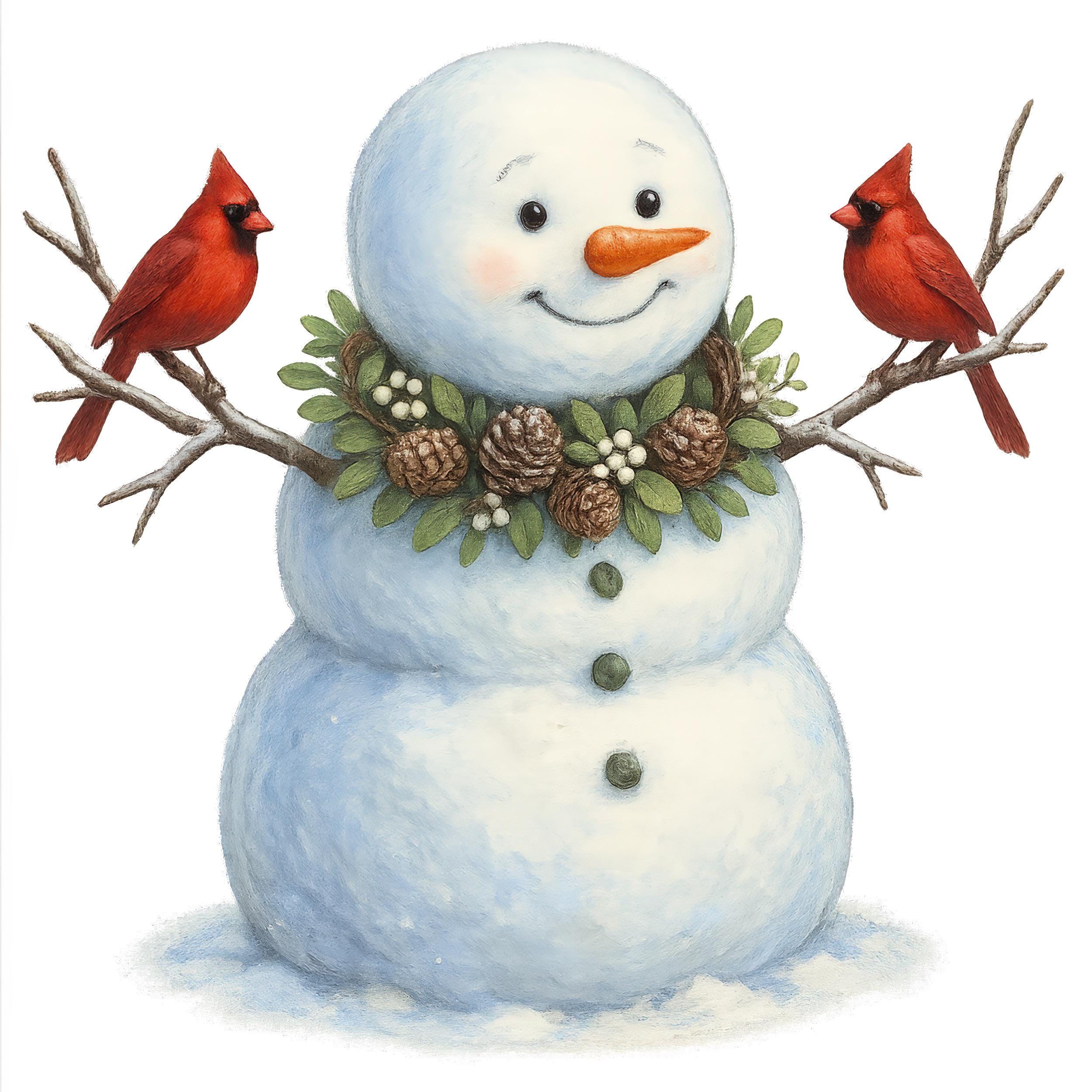 12 Christmas Snowman Clipart, Festive Winter PNG (digital Download) - Etsy