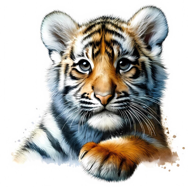Tiger Cub Clipart 10 High-quality Jpgs Cute Tiger Cub Clipart Bundle ...
