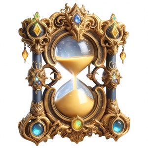 Magical Sand Timer Clipart | 10 High-quality Jpgs | Enchanted Hourglass ...