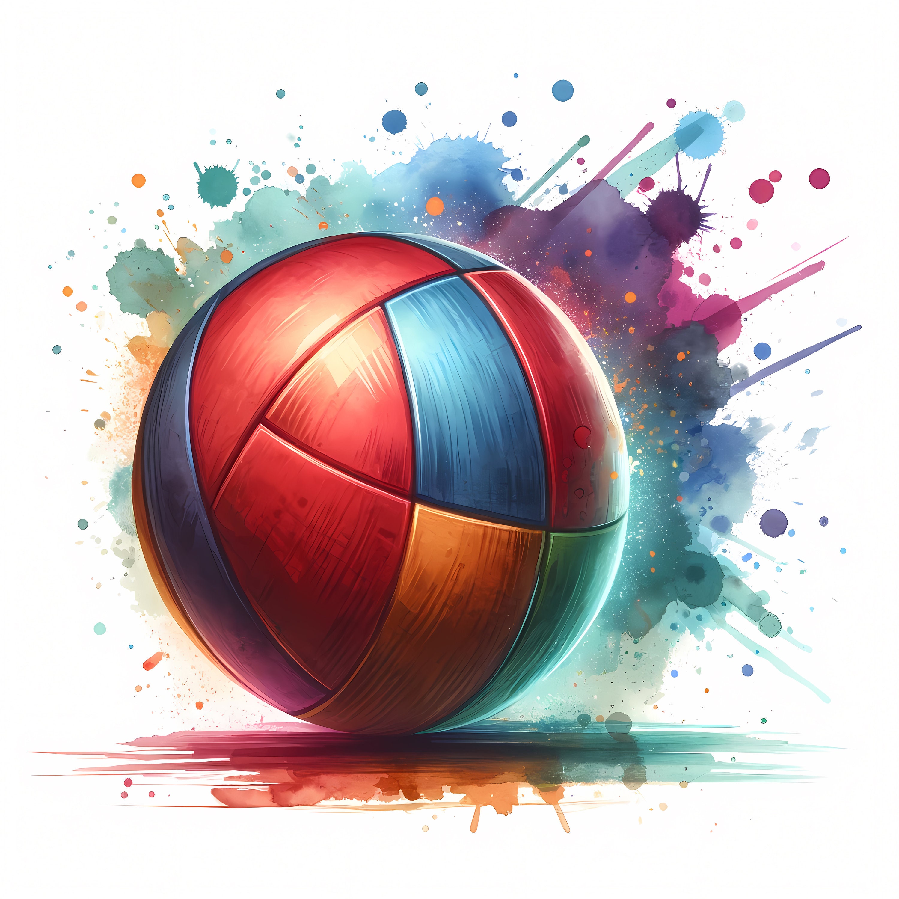 Dodgeball Clipart – Athletic Sports Art, Wall Decor (JPG, Digital ...