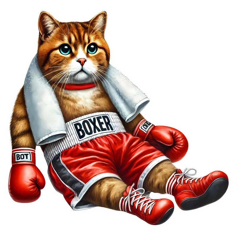 Boxing Cat Clipart 14 High-quality Jpgs Funny Boxing Cat Clipart Bundle ...