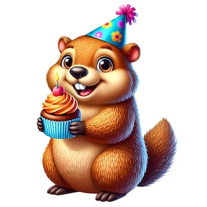 Cute Groundhog Clipart | 12 High-quality Jpgs | Adorable Groundhog ...