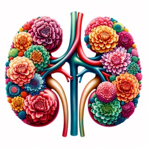 Floral Kidneys Clipart: Nurse Medical Art Printables (digital Download ...