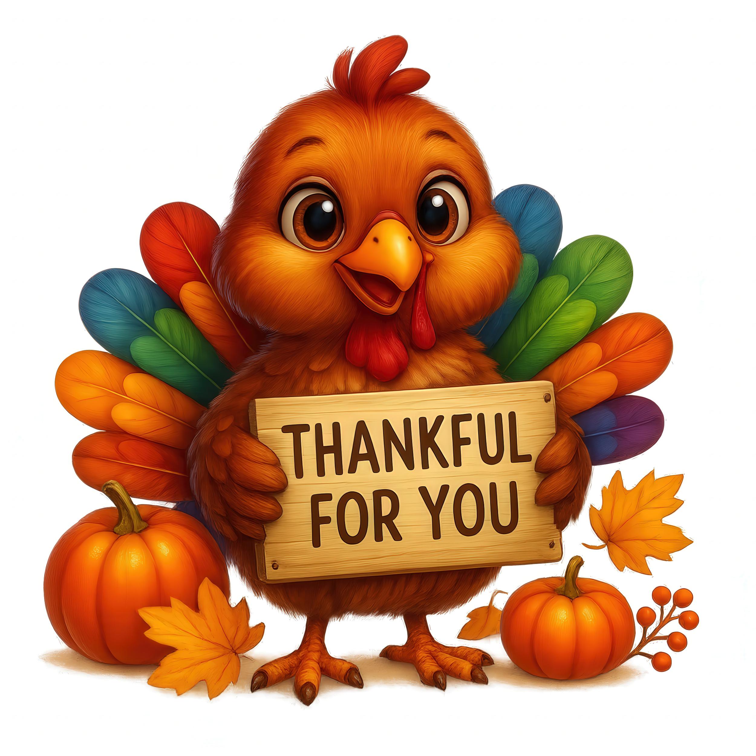 Thanksgiving Clipart Bundle: Turkey Day Designs, Happy Thanksgiving Png ...