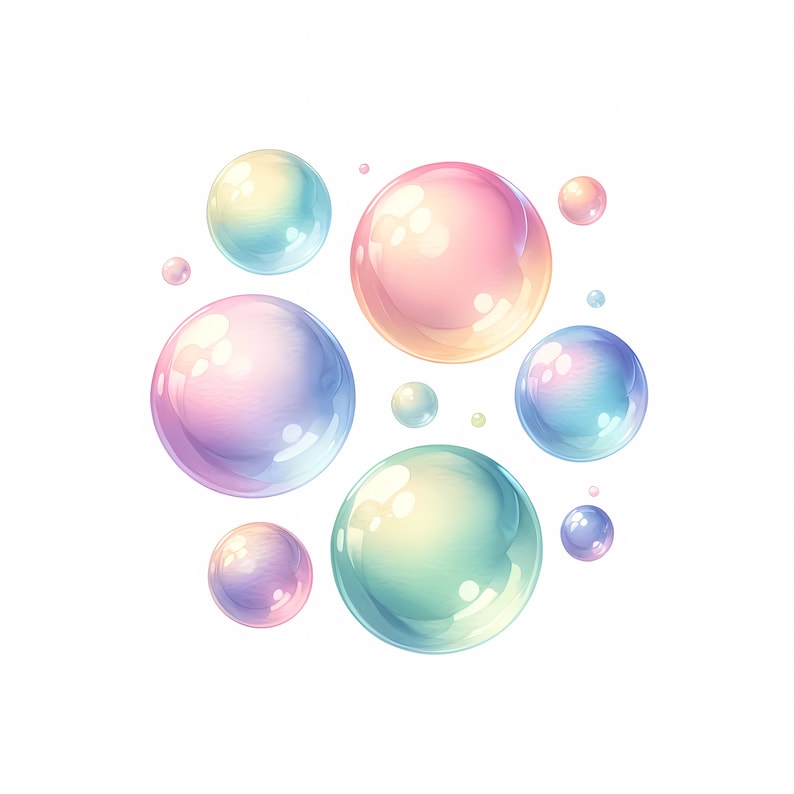 Bubble Clipart, Whimsical Bubbles Graphics, Wall Art, Digital Designs ...