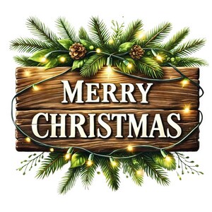 10 Merry Christmas Sign Clipart: Festive Holiday Art PNG (digital ...